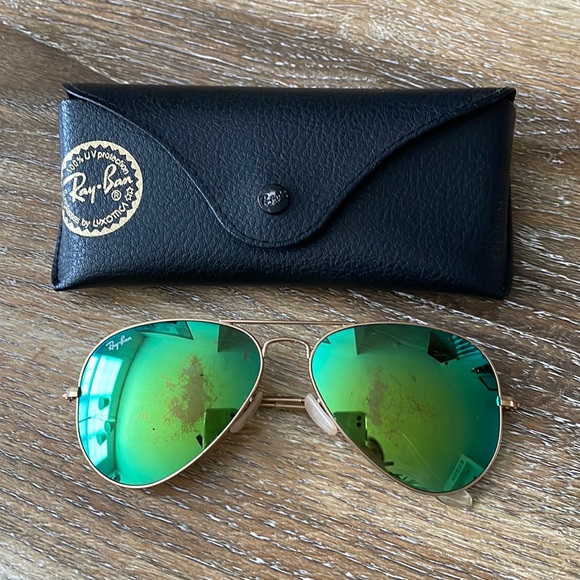 Ray-Ban | Accessories | Ray Ban Aviators Green Flash | Poshmark